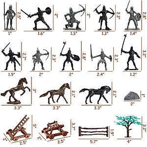 Amor Present Medieval Knights Toys, Knight Action Figurines for Kids