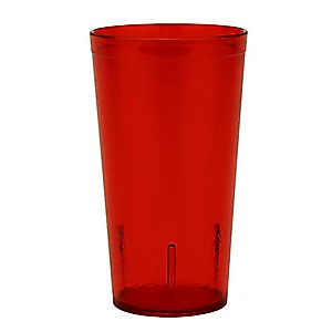 G.E.T. 6616-1-R-EC Heavy-Duty Plastic Restaurant Tumblers, 16 Ounce, Red (Set of 4)