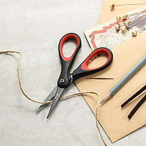 LIVINGO 3 Pack Titanium Scissors All Purpose - Non Stick Stainless Steel Sharp Scissors Set Heavy Duty for Office School Sewing Crafting Cutting Fabric Paper, Comfortable Grip, 5”, 7” & 8”