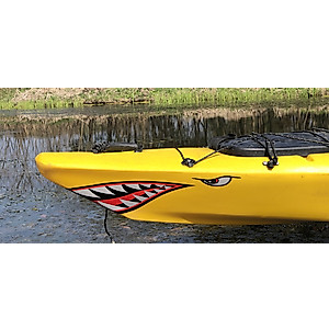Shark Teeth Mouth Reflective Decals Graphics Sticker Fishing Boat Canoe Car Truck Kayak Decals Accessories,14.8 x 5.0 inches