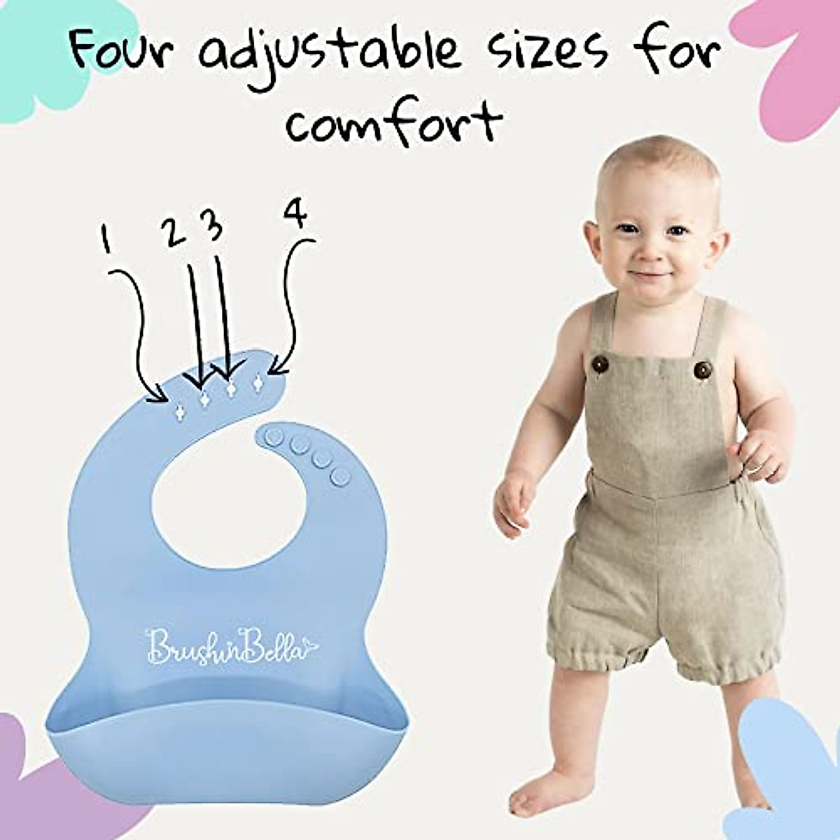 BrushinBella Baby Feeding Supplies - Complete Baby Feeding Set with Baby Plate, Baby Spoons First Stage, Silicone Bib and Snack Cup - Infant Eating Utensils and Baby Bowl with Suction