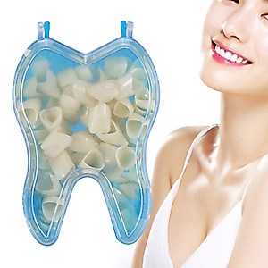 50Pcs Teeth Crown, 2Types Temporary Resistable Crown of Teeth with Different Sizes Oral Care Anterior Crown(Front Teeth)