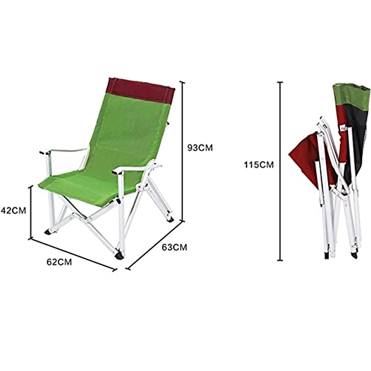 UTOQIA Camping Chair Camp Chair Fishing Chair with Foldable Backrest, Camping Ultralight Aluminum Tube Seat Stool Backpack Chair with Handrail Folding Chairs Outdoor Fishing Chair (Color : Green)
