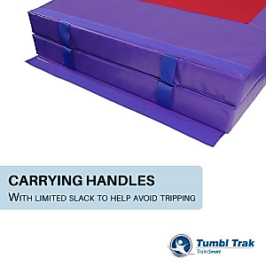 Tumbl Trak Junior Practice Mat, 3'x6'x4", Crash Mat for Gymnastics and Cheer, Landing Mat for Gymnastics Training, Purple