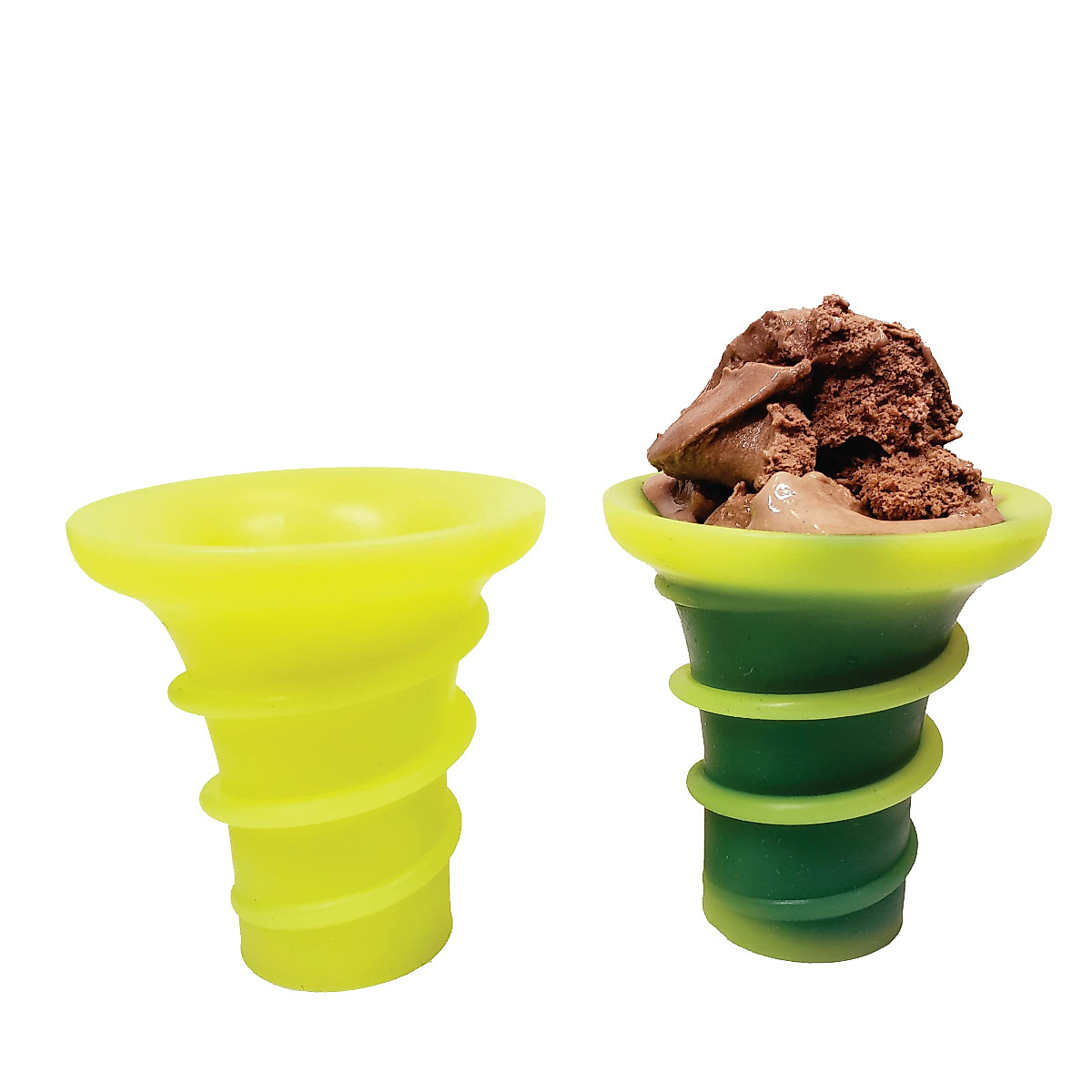 Reusable Ice Cream Cones Color Changing Flexible Soft Food Grade Silicone Non-toxic Dishwasher Safe FDA Compliant Rated Age Three Plus BPA Free Great Gift