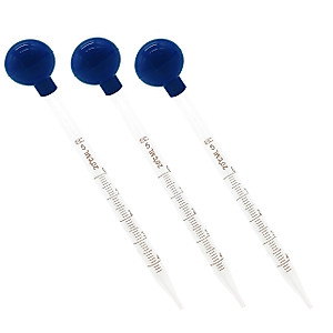 OESS Glass Graduated Dropper Pipettes 5ml with Blue Silicone Caps Pk/3