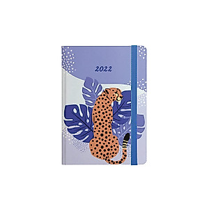 Letts of London, 22-082068 Cheetah A6 Week to View 2022 Diary - Peach