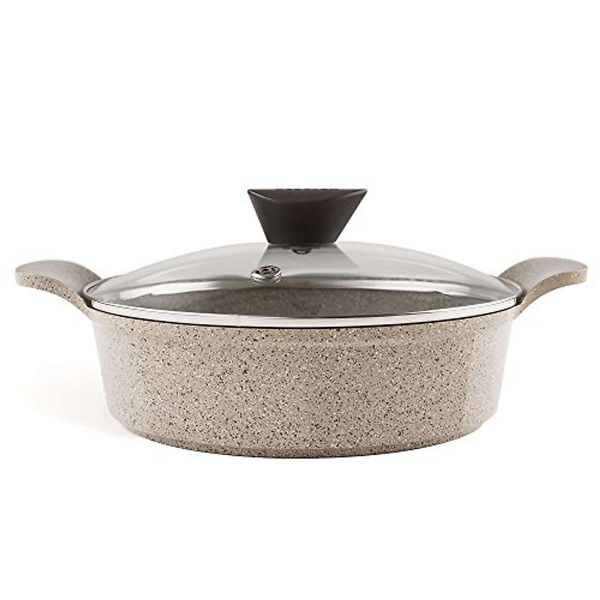 Neoflam Venn 2.5QT Ceramic NonstickLow Stockpot w/ Glass Lid, Marble