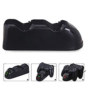 DERCLIVE Controller Charger Dual Controller Charging Dock Station with Charging Status Display Screen for PS4 / PS4 Slim / PS4 Pro Controller