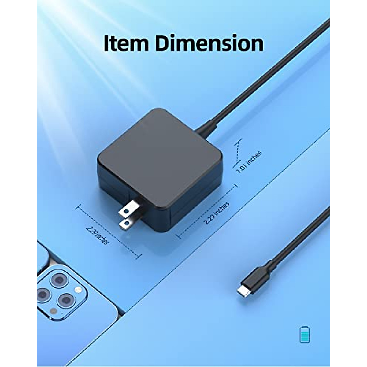 Charger for Asus Chromebook, (UL Safety Certified), USB C, 45W