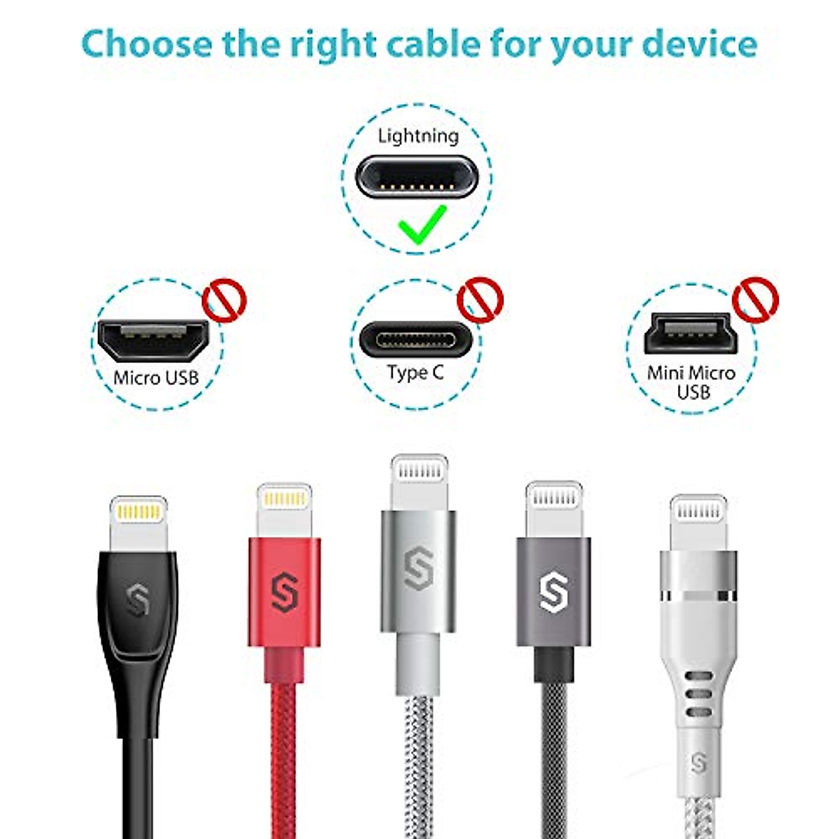 Syncwire iPhone Charger Lightning Cable - 6ft [Apple Mfi Certified] Ultra-Durable Fast Charging & Syncing Apple Charger Cord for iPhone 11 XS Max XR X 8 Plus 7 Plus 6S 6 Plus Se 5, iPad iPod - White