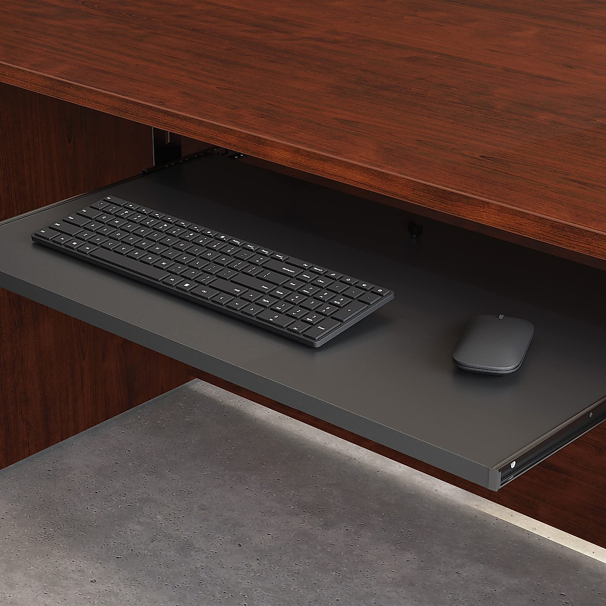 OFFICE WORKS BY SAUDER Keyboard Shelf, Black Finish