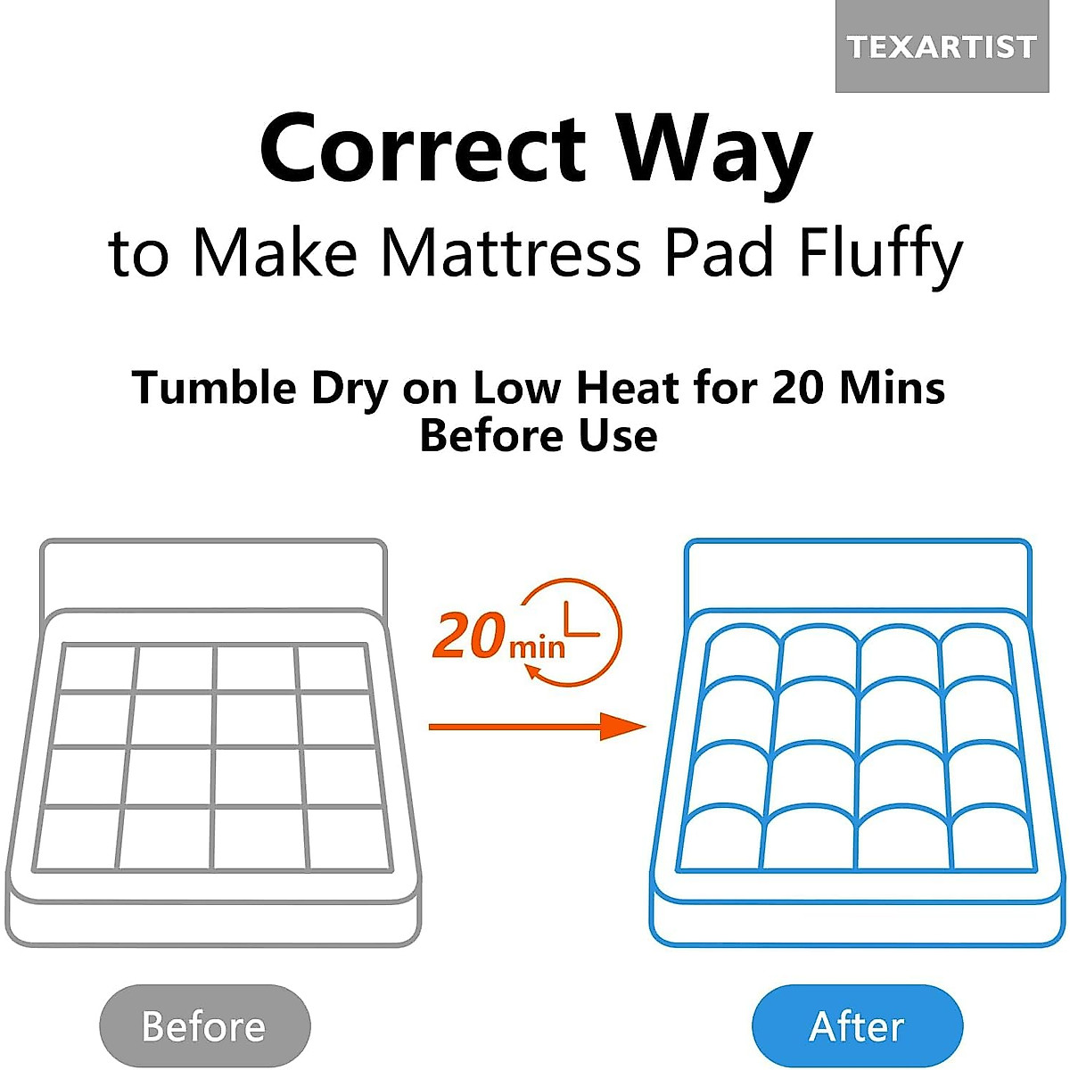 TEXARTIST Queen Mattress Pad Cover Cooling Mattress Topper Pillow Top Mattress Cover Quilted Fitted Mattress Protector with 8-21 Inch Deep Pocket