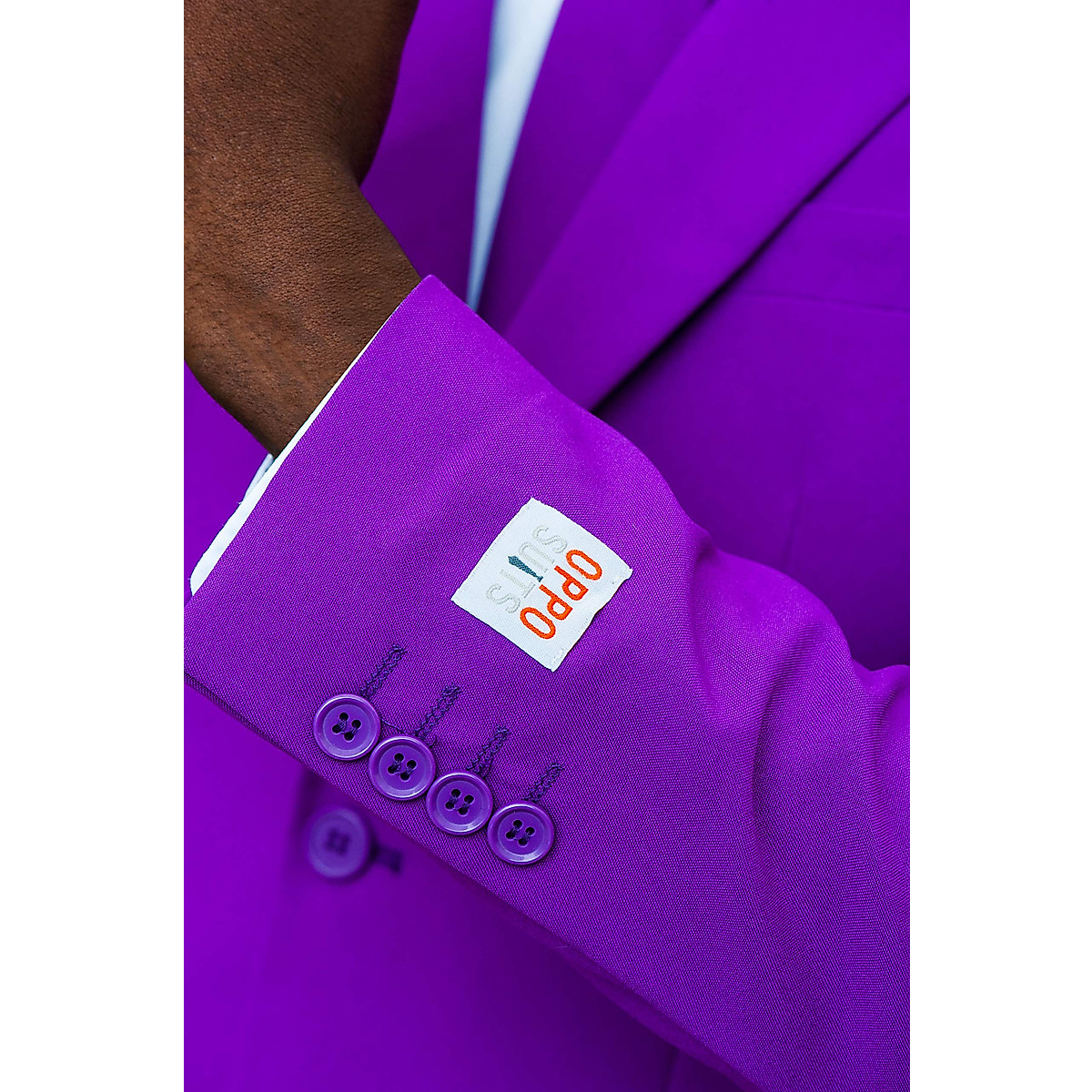 Opposuits Purple Prince Solid Purple Suit For Men Coming With Pants, Jacket and Tie, Purple Prince, US44