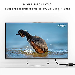 KUPOISHE USB C to VGA Adatper for Monitor, Thunderbolt 3 Multi-Display Video Converter Cable for MacBook Pro iPad Chromebook Surface and More Type C Laptop Tablet Android Phone