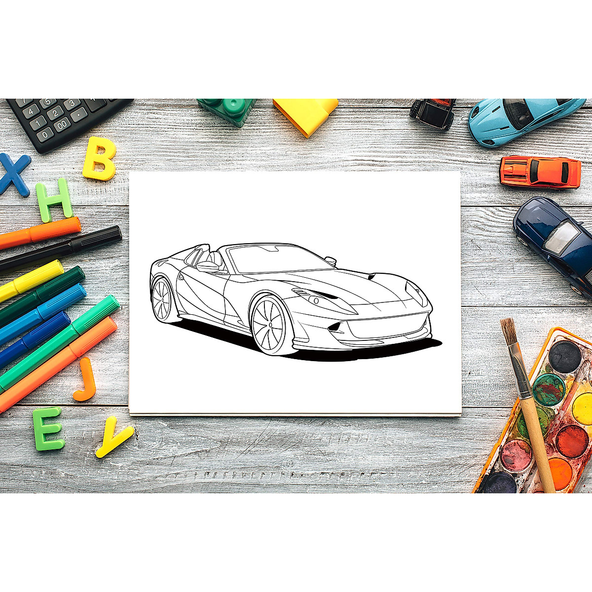 Dream Cars Coloring Book: A Collection of 40+ Cool Sports Cars, Supercars, and Classic Cars | Relaxation Coloring Pages for Kids, Adults, Boys, and Car Lovers
