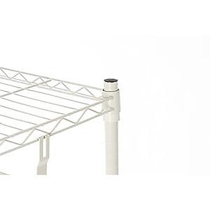 BechUbre 3-Tier Metal Hanging Storage Organizer Rack Wardrobe with Shelves, Extra Wide Clothes Rack Wire Shelving Garment Clothing Rack with Hanging Rods, White