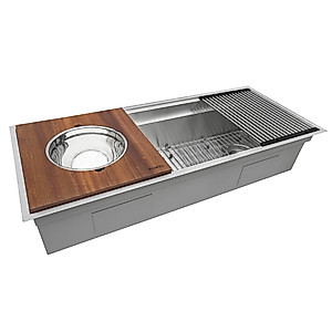 Ruvati 33-inch Workstation Ledge Kitchen Sink Undermount 16 Gauge Stainless Steel - RVH8222