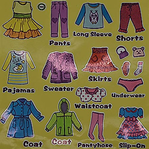 Maydahui 2 Sheets（31 Count） Dresser Clothing Decals 11 * 11inch Boys Girls Clothing Sort Wall Sticker Removable Clothes Classification Label for Wardrobe Drawer Organizing Home Bedroom Decoration