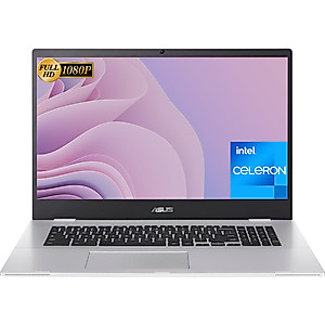ASUS Chromebook 17 Laptop for Business and Student, 17.3" FHD Display, Intel Celeron-N4500, 4GB RAM, 64GB EMMC+256GB SD Card, Long Battery Life up to 10 Hours, HD Webcam, WiFi 6, Chrome OS