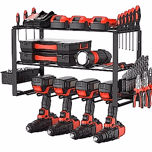 HYSEYY Power Tool Organizer Heavy Duty Garage Organization and Storage for Handheld & Power Tools | Drill Holder Wall Mount | Tool Holder Wall Mount for Garage, Workshop