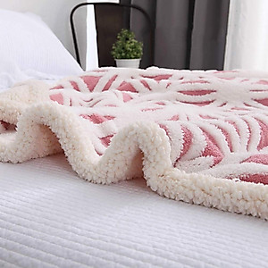 LOMAO Sherpa Fleece Blanket Fuzzy Soft Bed Blanket Dual Sided Throw Blanket fit Couch Sofa (Pink,51x63)