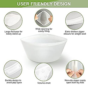 SPLF 6 Pack Silicone Reusable Food Storage Bags, BPA Free Meal Prep Containers, Reusable Ziplock Bags, Microwave Dishwasher Freezer Safe Silicone Sandwich Snack Lunch bag Bowl