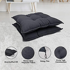 INRLKIT Patio Seat Cushions Deep Seating Chair Cushion, Outdoor Seat Pads, Back Cushion Set, 19x19x2 Inch All-Weather Floor Cushion for Patio, Office, Dining Chair, Dark Grey