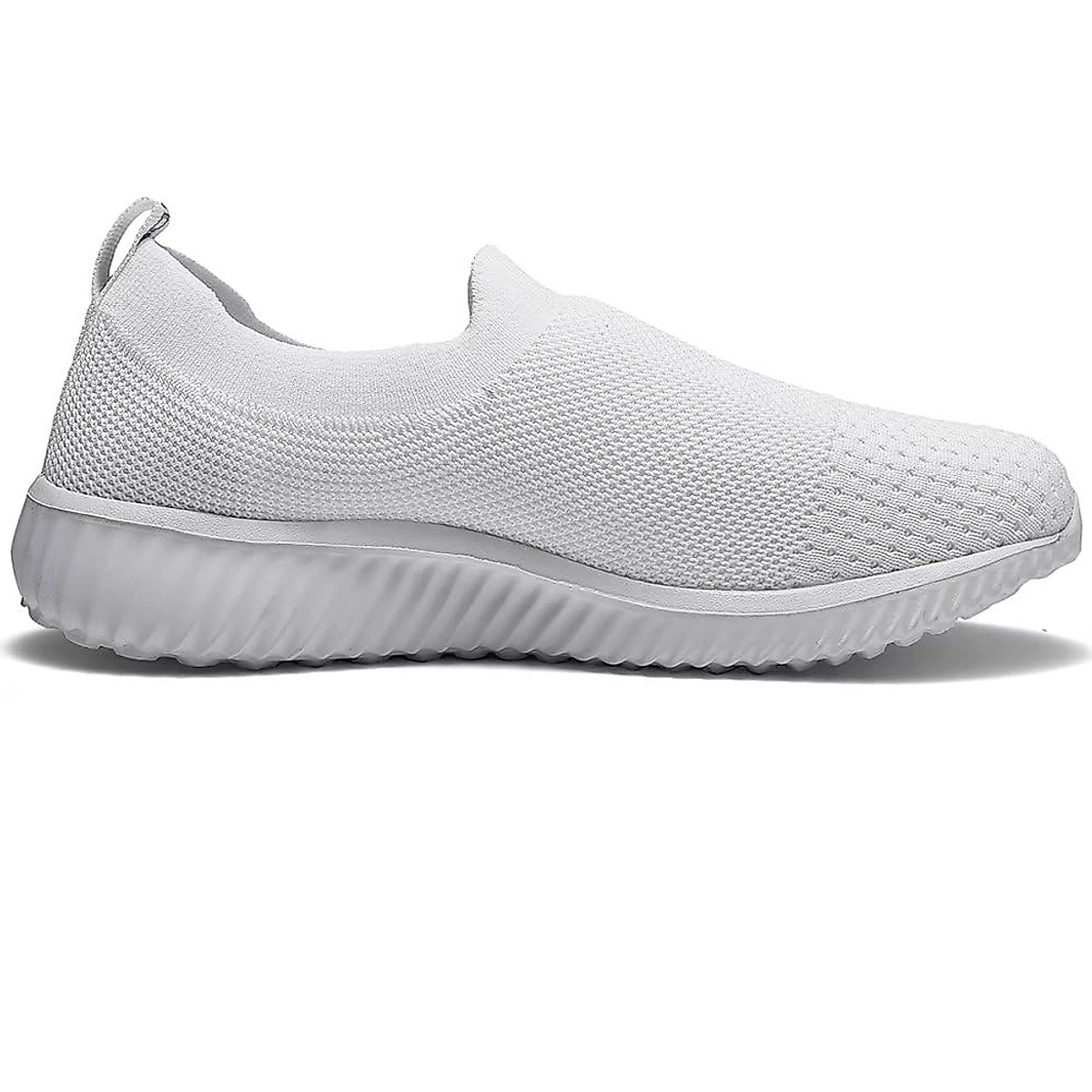LANCROP Women's Walking Nurse Shoes - Mesh Slip on Comfortable Sneakers 12 US, Label 44 All White