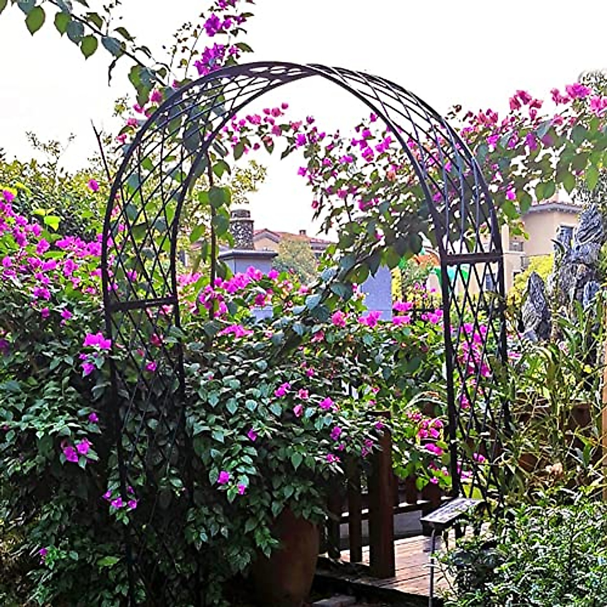 Rose Arch Garden Trellis Arbor Metal Archway Heavy Duty Strong Tubular ...