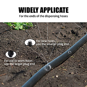Drip Irrigation Plugs Black Irrigation Plugs 1/4 inch Tube End Closure Irrigation Plugs Goof Hole Plugs for Irrigation Dig Home Garden Lawn Pipe Supplies (100 Pieces)