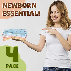 MUKIN Baby Burp Cloths Perfect for Newborn Burping Cloths/Burp Bibs 4 Pack Burping Rags for Boys and Girls