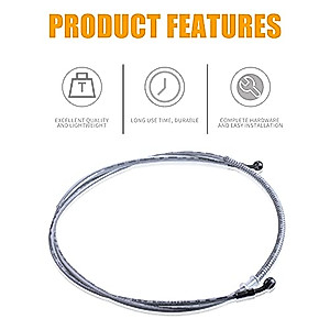 MWMNUN 70" Braided Hydraulic Brake Hose Line Pipeline Compatible with Chinese GY6 Scooter ATV Dirt Bike Go Kart 10mm Banjo Ends 178CM