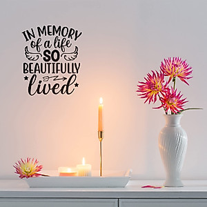 7 Pcs Vinyl Wall Quotes Stickers Memorial Wall Decals Peel and Stick Saying Sticker Because Someone We Love is in Heaven Wall Decal for Losing Home Living Room Decor