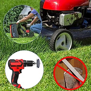 cenoz Lawn Mower Blade Sharpener with Steel Backing 5 Pack, 【New】 Lawnmower Dull Blade Sharpener, Universal Multi-Sharp Rotary Lawn Mower Blade Sharpener, and Free Balancer for Any Power Hand Drill