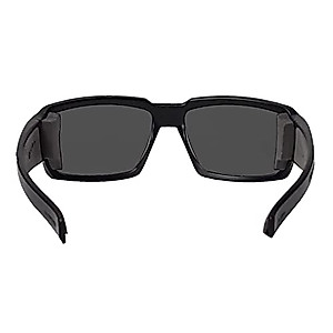 BOOGIE Bomb BG103 Floating Safety Sunglasses: Matte Black frame, Smoke PC Safety lens, Non-Slip Gray foam lining, ANSI Z87+ Compliant, UVA/UVB, Safe for Rugged Activity, Wet Conditions.