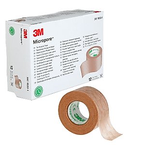 3M™ Micropore™ Surgical Tape Tan 1533-1, 1 inch x 10 yard (2,5cm x 9,1m), 12 rolls/box