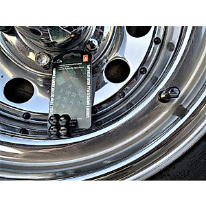 Tactilian American Flag Valve Stem Cap - Black Subdued Aluminum with Rubber Ring Tire Wheel Rim Dust Cover fits Cars, Trucks, Bikes, Motorcycles, Bicycles - (4 Pack) (American Flag)