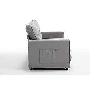 Eafurn 3 Fold Convertible Sleeper Sofa Bed Pull Out Loveseat Versatile Floor Couch for Living Room Home Office RV Furniture