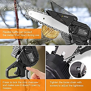 Gocheer Mini Chainsaw 6 Inch, Upgraded Electric Cordless Chainsaw Portable Handheld Chainsaw with 24V Rechargeable Battery, Mini Chainsaw Cordless for Branch Wood Cutting Tree Pruning Branches Shears