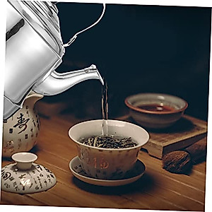 GRIRIW 1pc Stainless Steel Kettle Vintage Teapot Teapot Espresso Machines for Home Filter Teapot Strainer Stove Top Teapot Stovetop Tea Kettle Iced Tea Maker Coffee Filters Silver