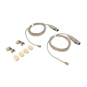 Pair of Lavalier Lapel Mics w/ 4 pin Mini XLR TA4F for Shure Wireless