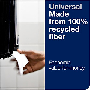 Tork Matic Paper Hand Towel Roll White H1, Universal, 100% Recycled Fiber, 6 Rolls x 700 ft, 290089