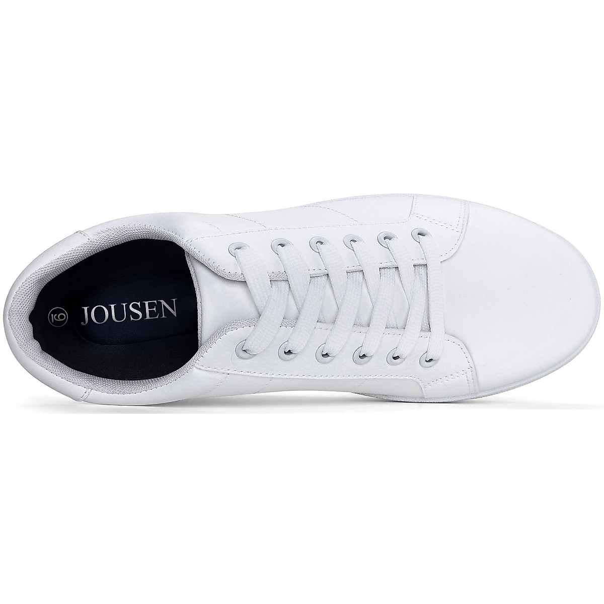 Jousen Men's Casual Shoes White Sneakers for Men Memory Foam White Shoes Soft Fashion Sneaker (AMY872 All White 8)