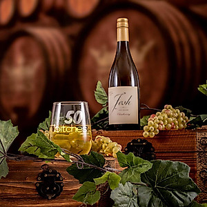 IT'S A SKIN I'm 50 Bitches |Stemless Wine Glass 17oz for red and white wine - Great Gift for Her, Him Travel includes free wine/food pairing card