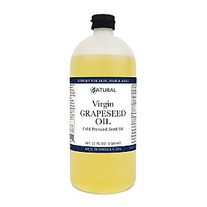 Zatural Grapeseed Oil Organically Grown 100% Pure Cold Pressed Virgin High Tempurature Cooking Oil (32oz)