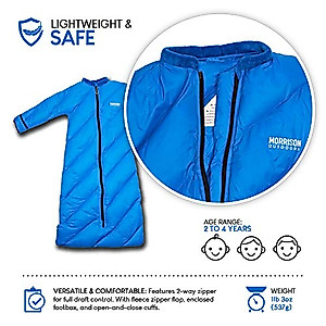 Big Mo 40 Kids Sleeping Bag (Ages 2-4), Blazing Blue, Lightweight Camping Sleeping Bag for Kids 2-4 Years Old. Has Adjustable Open-and-Closed Cuffs for Using Hands with Sleeping Bag.