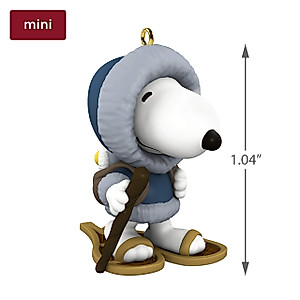 Hallmark Keepsake 0899QXM8367 Mini Christmas Ornament 2019 Year Dated Peanuts Winter Fun With Snoopy Snowshoeing Miniature, 1.04"
