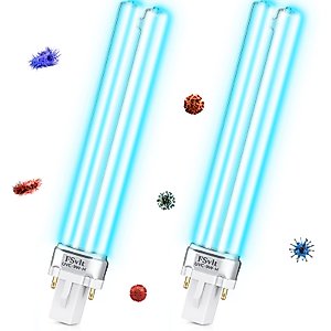 Kittmip 2 Pieces UV UV-C Light Bulbs 9W G23 Base Replacement Bulb for Outdoor Pond Clarifier Lamp Compatible with UVE9 CF400 CF500 UVCP-9 JUP-01 303B 304B D200 R18 R18D R2000