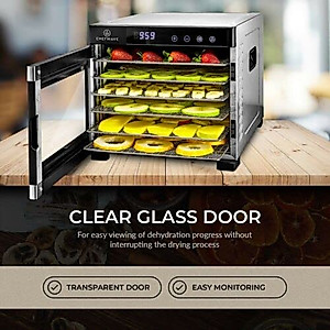ChefWave Commercial Countertop Electric Food Dehydrator - Digital Temperature Control & Timer, 6 Stainless Steel Trays - for Dried Fruit/Veggie, Meat Beef Jerky, Herbs Dehydrators